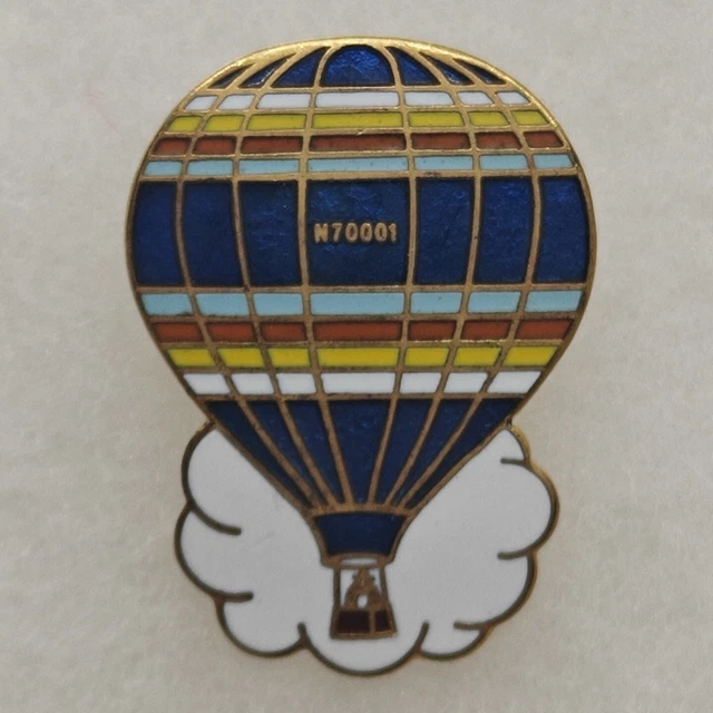 VINTAGE COLLECTIBLE ENAMEL N70001 Blue Colorful Hot Air Balloon Pin £11 ...