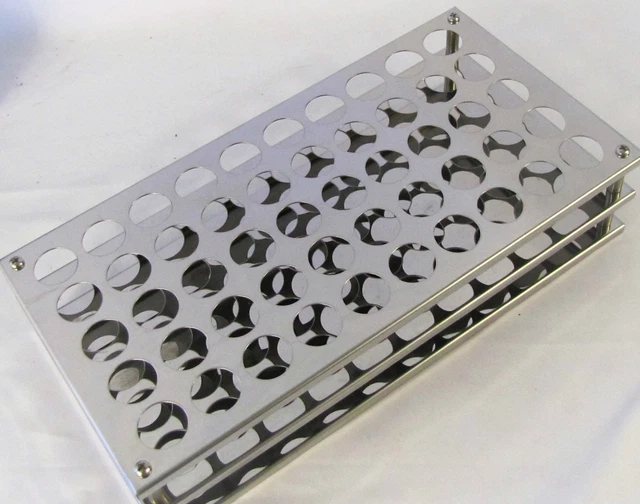 STAINLESS STEEL TEST tube rack 50 tubes diameter 13 mm display stand ...