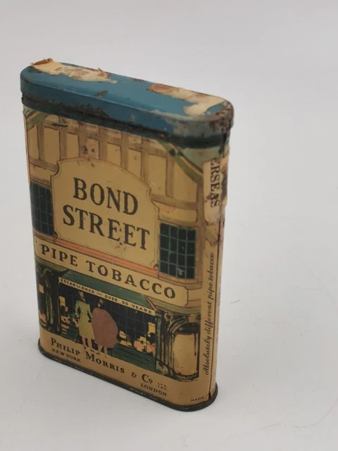 ANCIENNE BOITE A TABAC BOND STREET PIPE TOBACCO PHILIP MORRIS Annees 40 ...