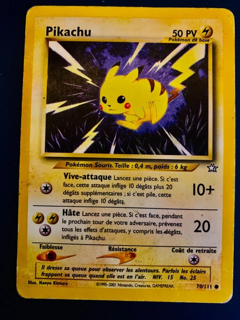CARTE POKÉMON PIKACHU 70/111 Neo Genesis Wizard 2001 FR EUR 5,00 ...