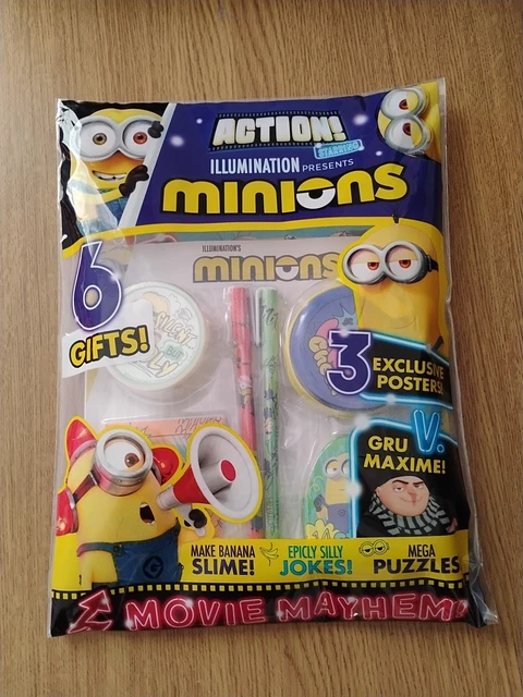 ACTION MAGAZINE #1 2025 Starring The Minions. Posters Puzzles +Slime ...
