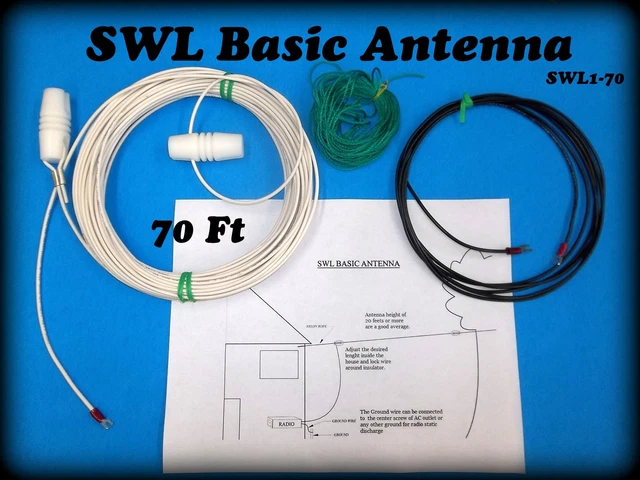 SHORTWAVE, SWL, AM, OC, Basic longwire antenna Kit. 70 ft (SW101) $38. ...