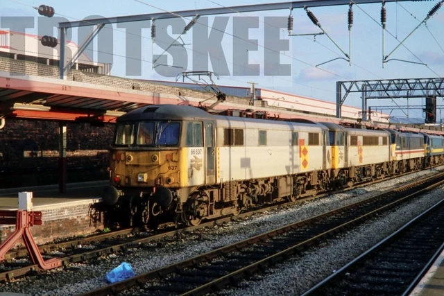 35MM SLIDE BR British Rail Electric Loco Class 86 86637 1994 Crewe ...