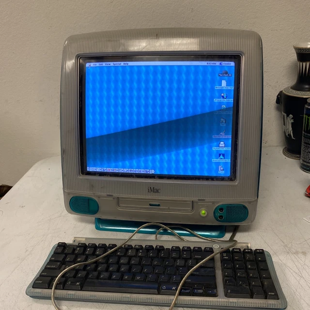 1998 APPLE IMAC G3 Teal Vintage Apple I MAC all in One Computer Powers ...