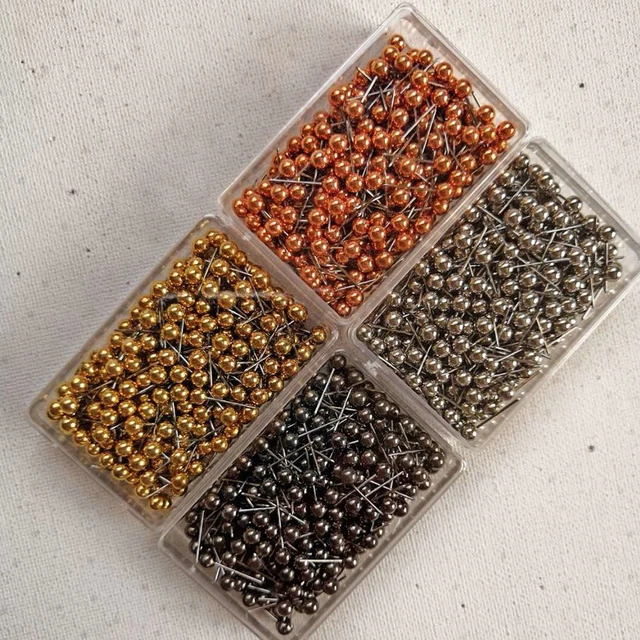 COLORFUL ROUND PINS Ball Head Decorative Push Fixing Sewing Craft $25. ...