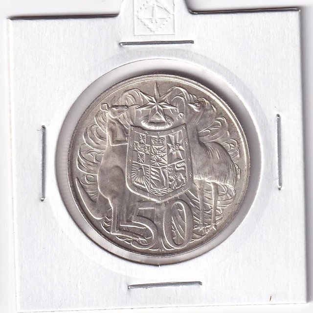 AUSTRALIAN: 1966 50 Cent 80% Silver Round Coin In 2X2 Holder ...
