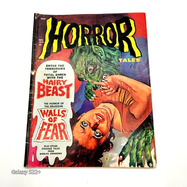 1972 HORROR TALES Magazine v.4 #2 VG Eerie WALLS OF FEAR Halloween Fear ...