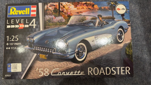 REVELL 07037 1958 Corvette Roadster (1:25 Scale) Model Kit £20.00 ...