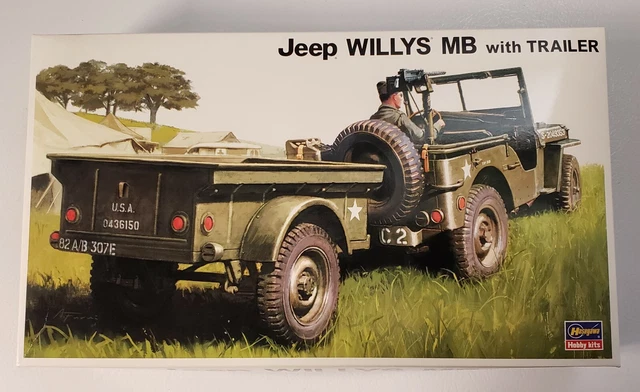 HASEGAWA JEEP WILLYS MB with Trailer 1:24 Scale Model Kit EUR 60,12 - PicClick FR