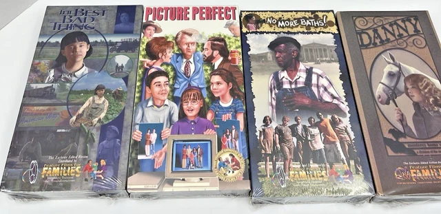 4 VHS LOT - Feature Films For Families -No More Baths- Danny... Sealed ...