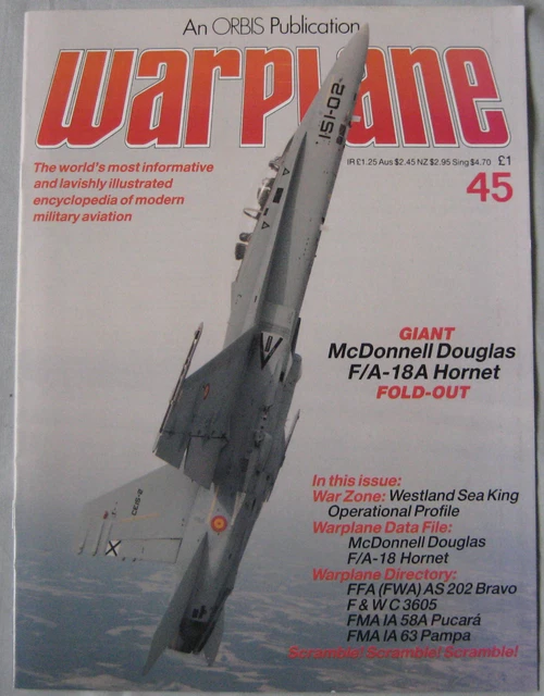WARPLANE ORBIS MAGAZINE No 45 McDonnell Douglas F/A-18 Hornet Cutaway ...