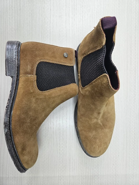 BASE LONDON SUEDE Chelsea Boots Tan Brown Leather Ankle Boots UK 9 EU ...