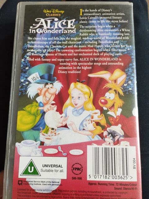 ALICE IN WONDERLAND (1951) - Walt Disney VHS - Animated £5.00 - PicClick UK