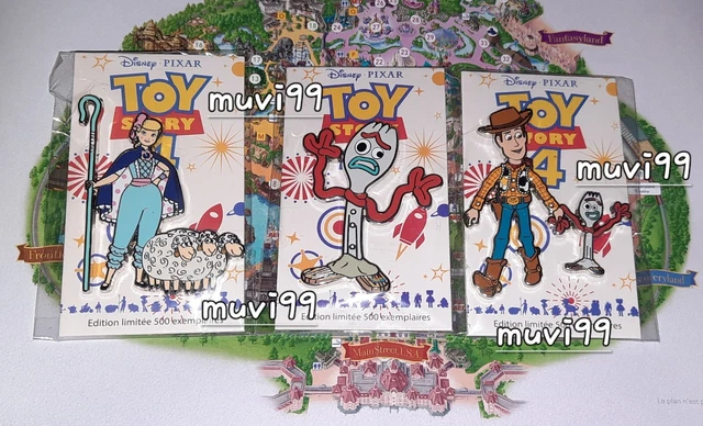 3 Pins Limited 500 Toy Story 4 Forky Woody Bo Peep Pixar Dlp Disneyland 9137