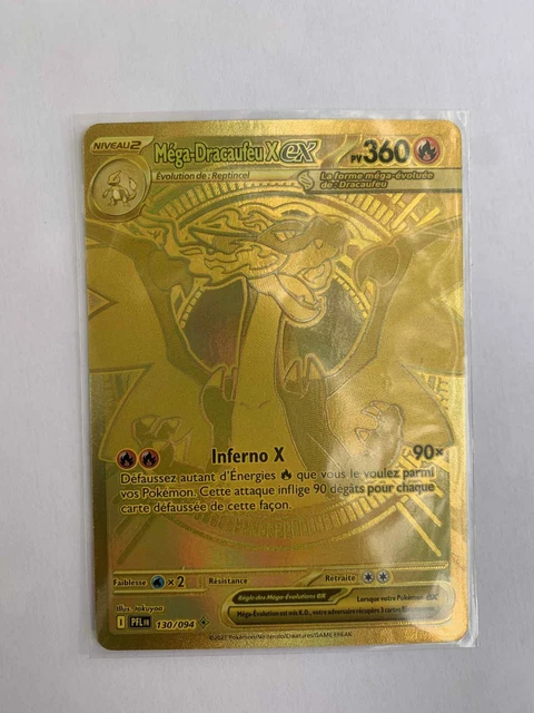 CARTE POKÉMON FR – Méga-Dracaufeu X EX – Full Gold – 130/094 – 2025 ...