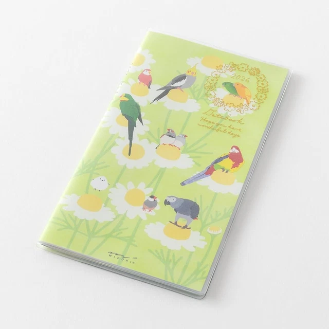 DESIGNPHIL MIDORI POCKET Diary 2026 Slim Monthly Bird Pattern $27.37 ...