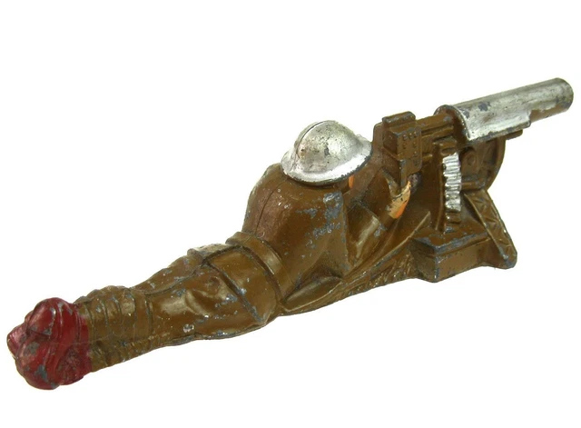 VINTAGE 1930'S BARCLAY Manoil WWI Machine Gunner Prone Position Lead ...