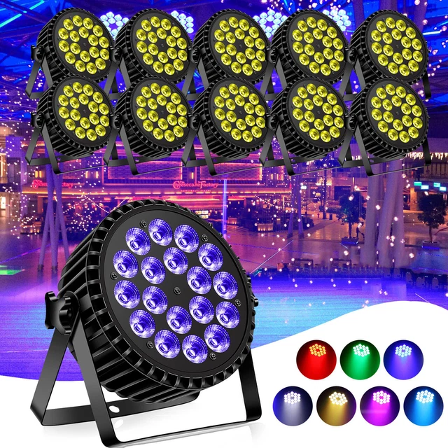 200W LED 18 Par Can Stage Light DMX RGBW Disco Show DJ Lighting ...