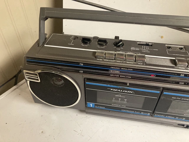 VTG REALISTIC CAT No. 14-751 Radio Cassette Deck - Retro Boombox SCR-32 ...