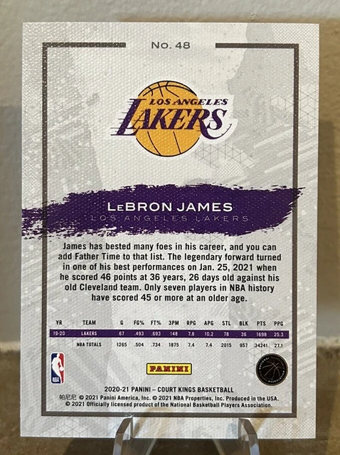 2020-21 PANINI COURT Kings LeBron James BASE CARD Los Angeles Lakers ...
