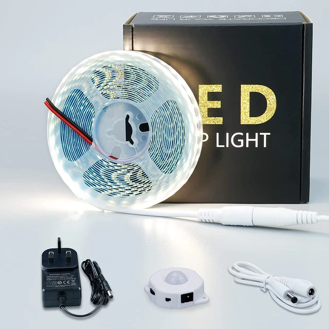 MOTION SENSOR LED Strip Lights 5M 4000K Natural White, 3 Mode Movement ...
