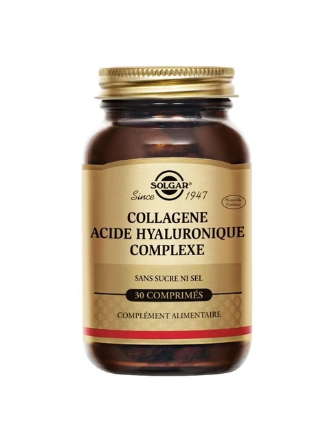 30 COMPRIMÉS SOLGAR Collagène Acide Hyaluronique Complexe - Beaute De La Peau EUR 39,99 ...
