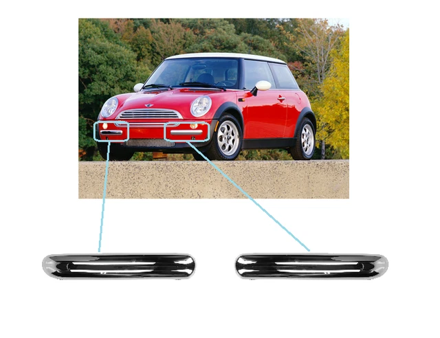 NEW FOR MINI One Cooper R50/R52/R53 Front Bumper Chrome Trim Pair Set £ ...