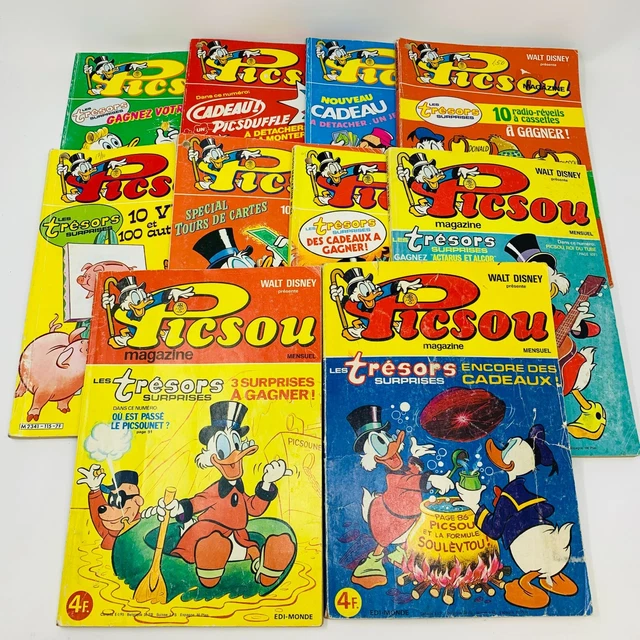 LOT 10 BANDES Dessinées "Picsou Magazine" 1970-80s Français Disney ...