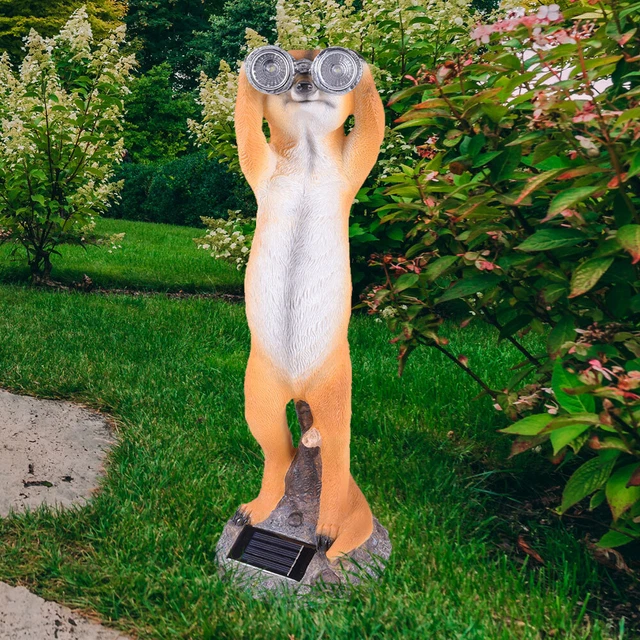 FIGURINE DÉCORATIVE JARDIN Suricate Lampe Solaire IP44 Batterie Braun ...