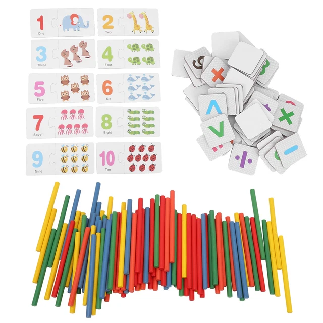 MATH NUMBER MATCHING Counting Card Wooden Toys For ChildrenNumber ...