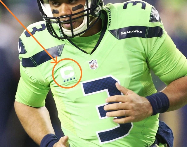 2019 SEASON SEAHAWKS #3 Russell Wilson QB CAPTAIN'S 4-⭐STAR COLOR RUSH ...