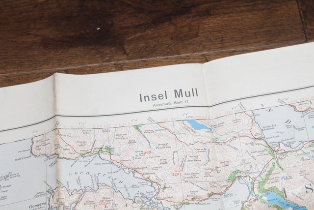 WW2 ORIGINAL GERMAN Luftwaffe Map of INSEL MULL, Genuine map SALE PRICE ...