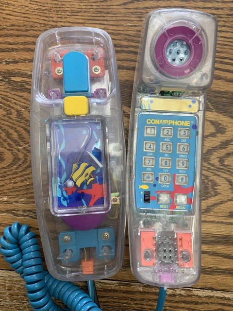 RETRO 1980S CLEAR Conair Slimline Telephone Mod SW206 WATER FISH Tested ...