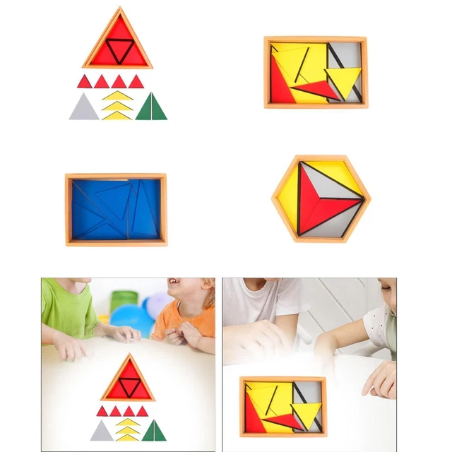 BRAIN TEASER PUZZLES Board Game 3D Logic Constructive Triangles Wood ...
