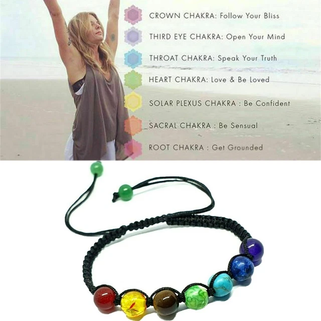HEALING BALANCE NATURAL Stone Natural Stone Bangle 7 Chakra Bracelet Wristbands EUR 4,40 ...