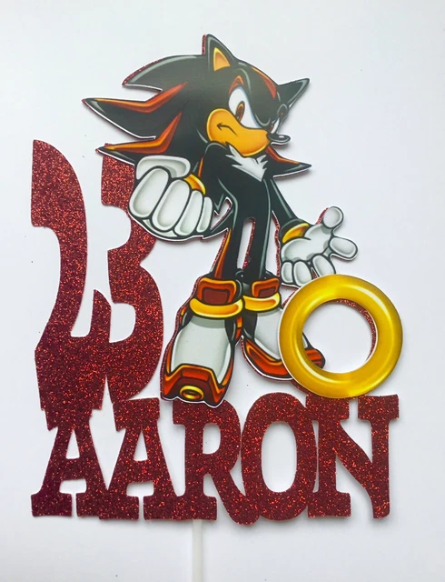 PERSONALISED SHADOW THE Hedgehog Inspired Birthday Cake Topper ...