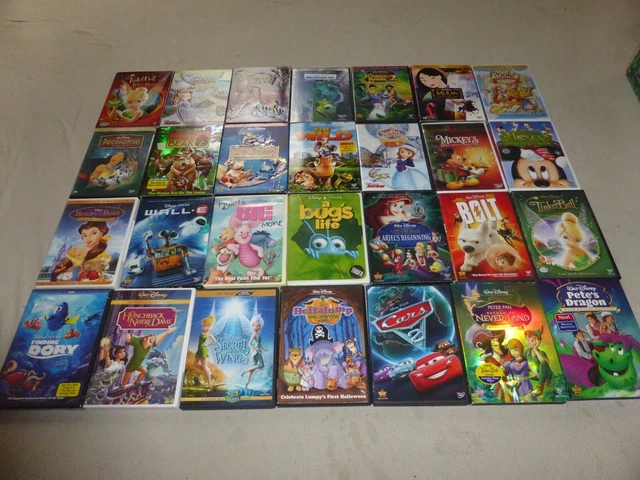 KIDS DVD LOT Movie Finding Dory Tinkerbell Lilo & Stitch Bugs Life Cars ...