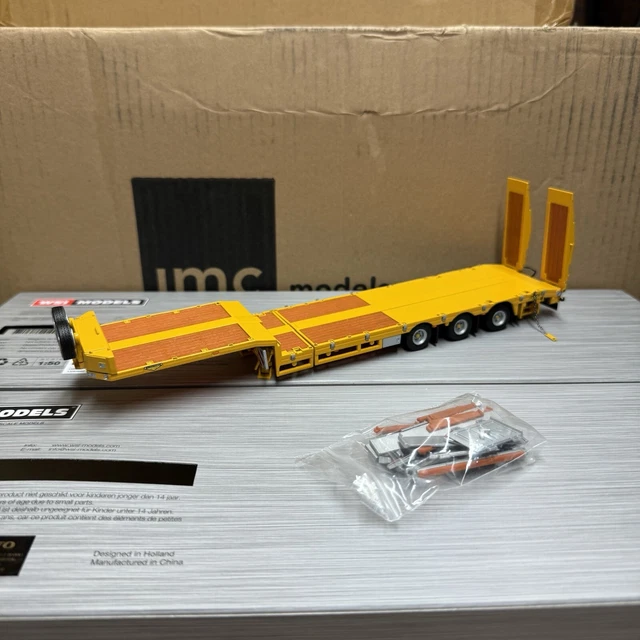 WSI BROSHUIS 3 Axle Semi Low Loader With Ramps In Yellow 1/50 Scale £89 ...
