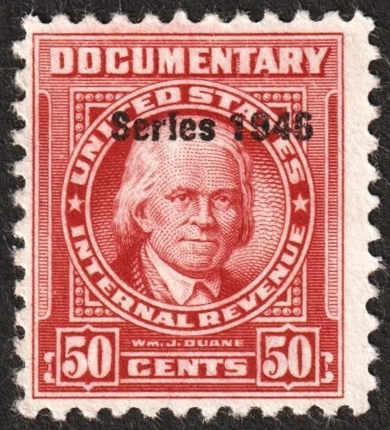 PAPER-GEM: SCOTT#R446 US documentary revenue stamp 1946 overprint used ...