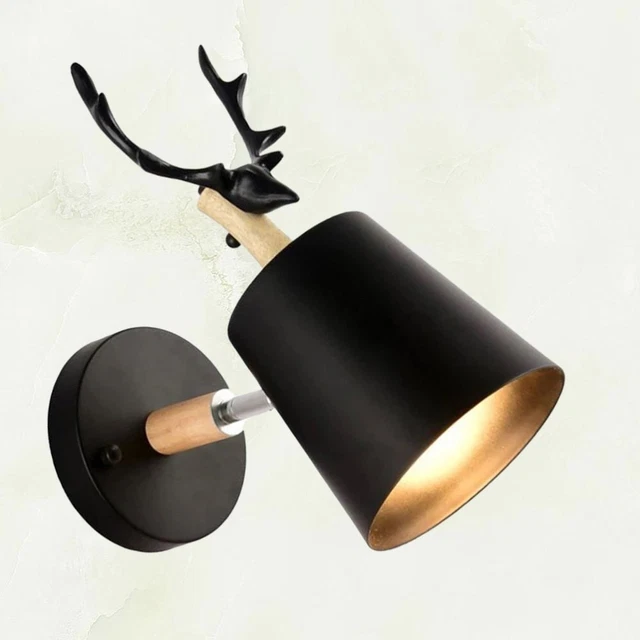 DEER HEAD WALL Light Baby Bedside Lamp Without Bulb Bedroom Ornamental ...