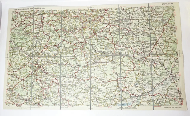 ADAC MAPPA STRADALE Stoccarda 48 Lino Cartina Geografica Mittelbach EUR ...