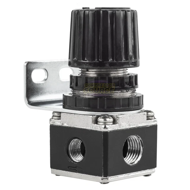 1/4& AIR COMPRESSOR In Line Compressed Air Regulator Mini w/ Wall Mount ...