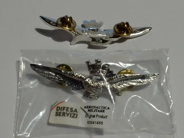 DISTINTIVO PILOTA AERONAUTICA Militare Aquila Turrita Colore Argento ...