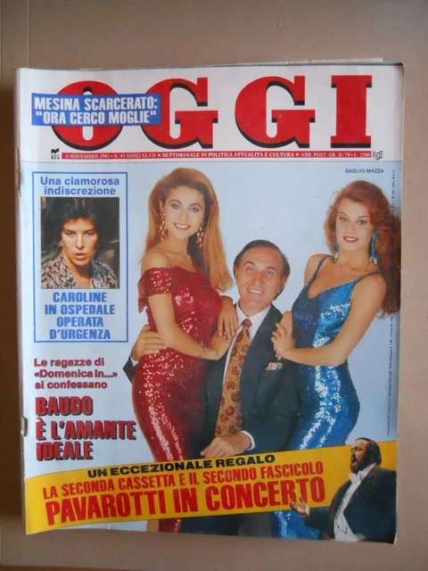 OGGI N°45 1991 Pippo Baudo Stephanie di Monaco Enzo Biagi Mina Mazzini ...