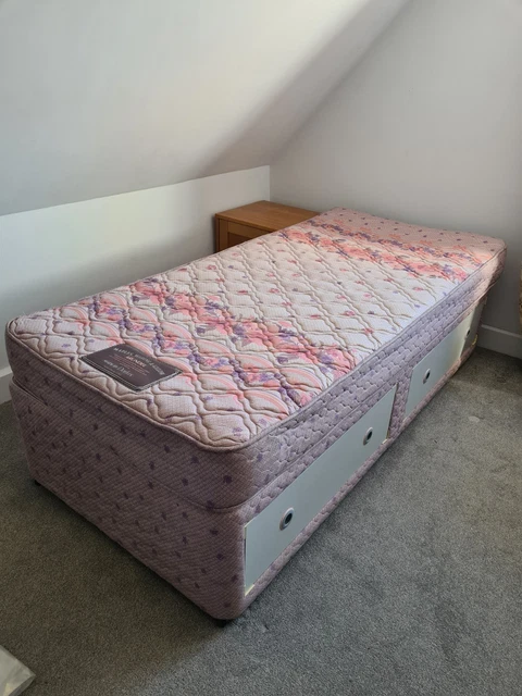 SINGLE DIVAN BED With Drawers And Mattress £42.28 - PicClick UK