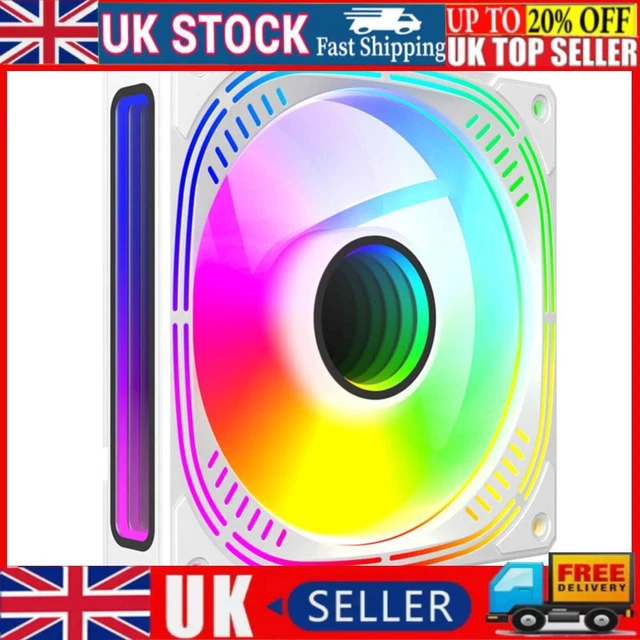 120MM CPU COOLER 5V 3Pin ARGB Sync Cooler Fan 12V 4 Pin PWM (White ...