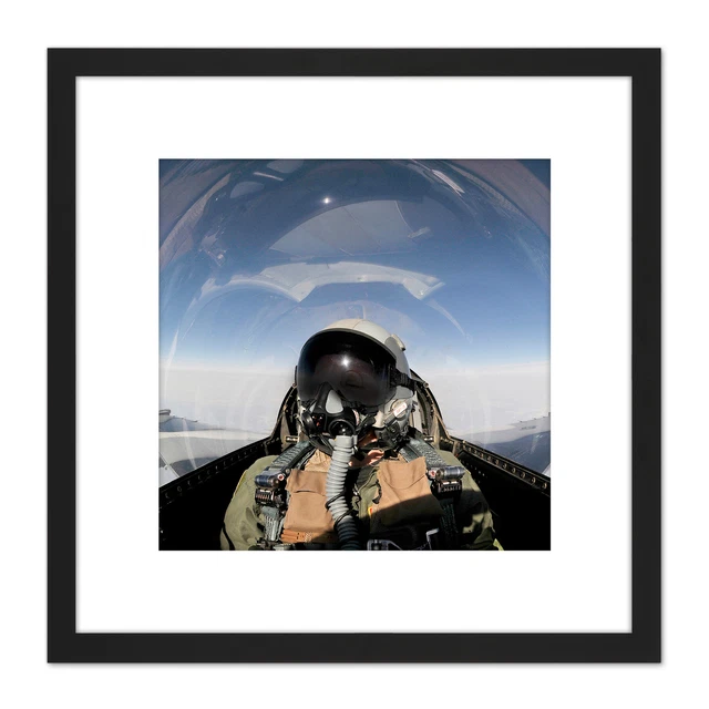 MILITARY USA USAF Air Force Pilot F-16 Fighting Falcon Jet Photo Framed ...