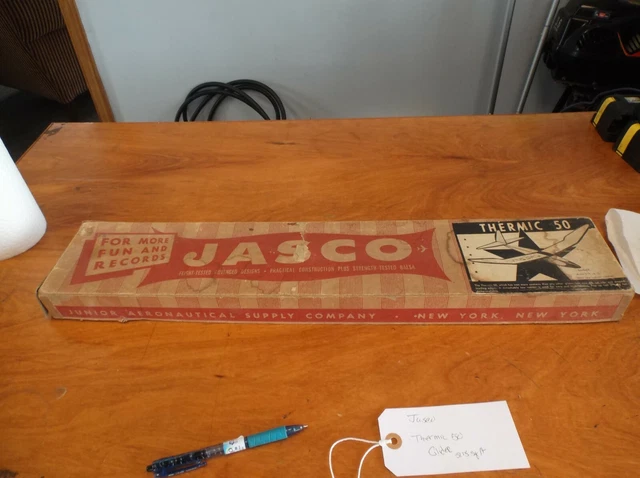 VINTAGE JASCO THERMIC 50 Glider Balsa Wood Model Airplane £77.38 - PicClick UK