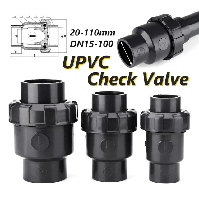 UPVC CHECK VALVE One-Way Non-Return Valves Solvent Weld DN15-DN100 Plumbing £2.94 - PicClick UK