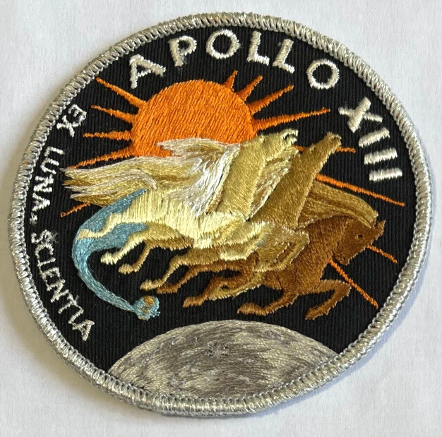 VINTAGE ORIGIANL NASA Apollo 13 AB Emblem Patch Ex Luna Scientia 1970 4 ...